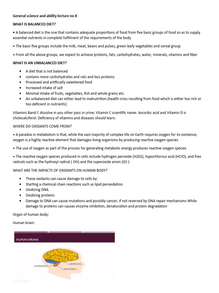 General Science and Ability Lecture No 8 | PDF | Hepatitis | Liver