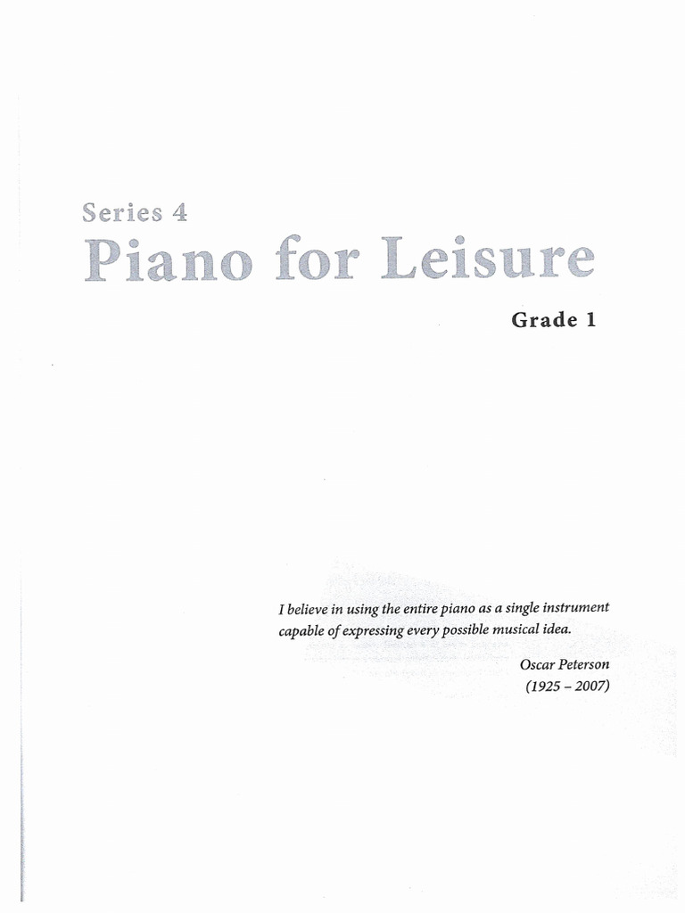 Piano For Leisure Series 4 Grade 1 2 | PDF