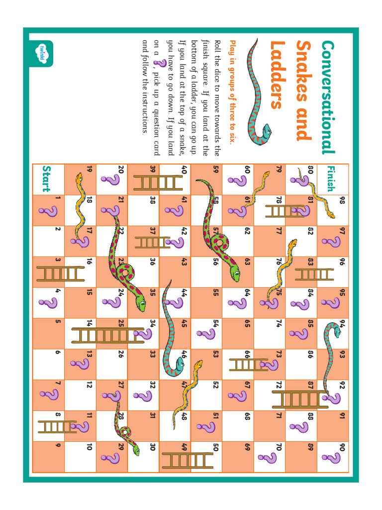 Conversational Snakes and Ladders Color | PDF | Gaming | Tabletop Games