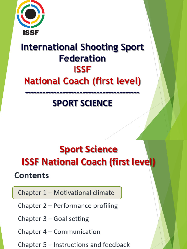 ISSF National Coach: Sport Science Guide | PDF | Motivational | Motivation