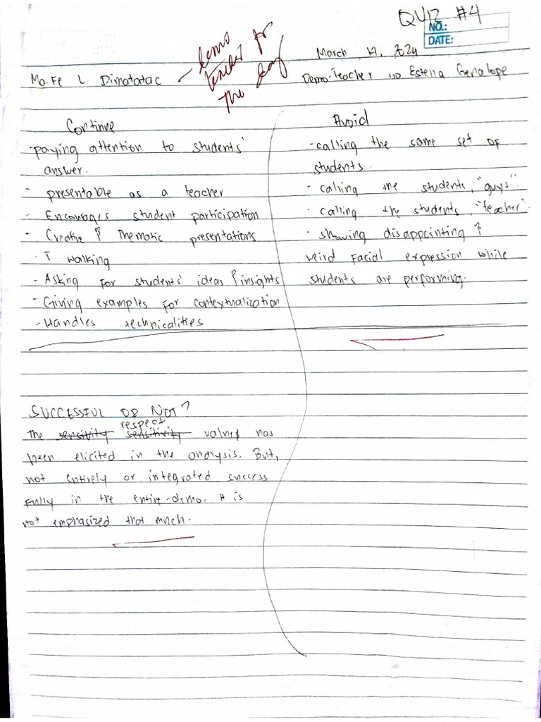 Class Evaluation Forms Demo Teaching | PDF