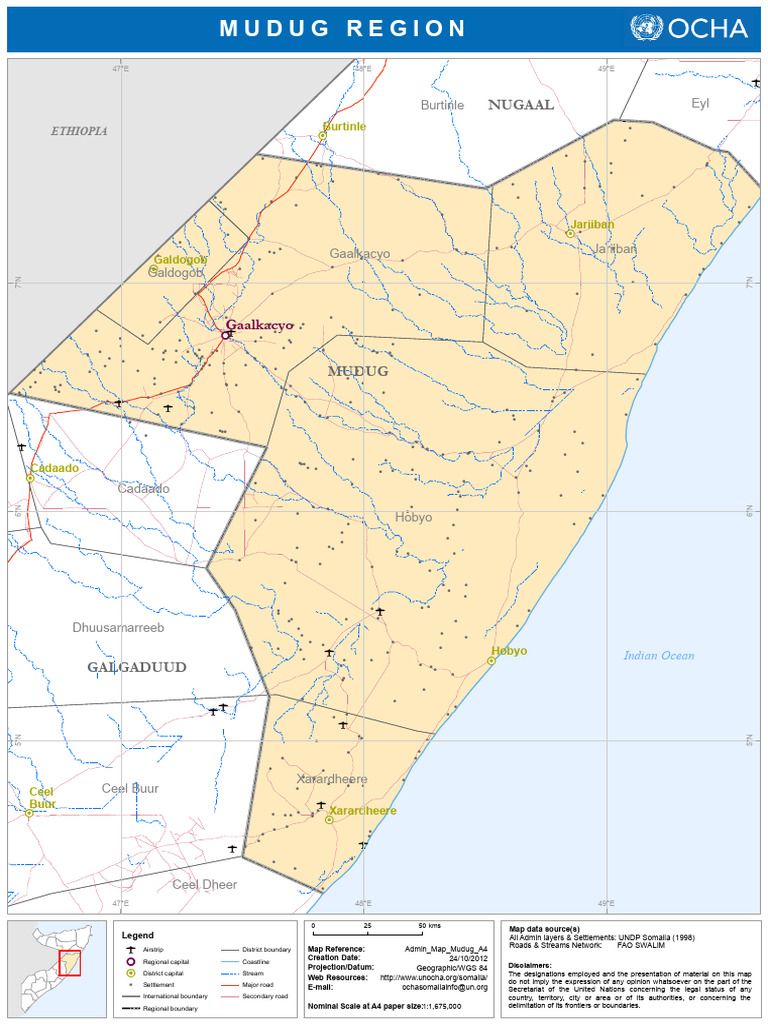 Administrative Map Mudug A4 | PDF