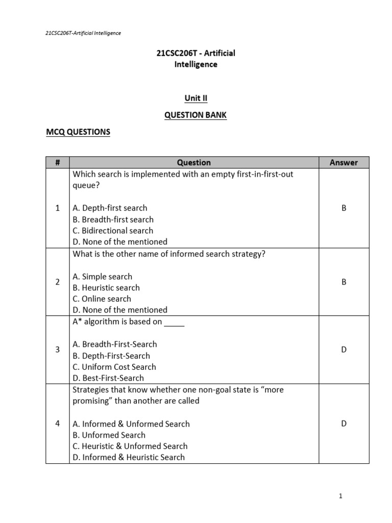 AI-UNIT2 -QB | PDF | Computational Problems | Graph Theory