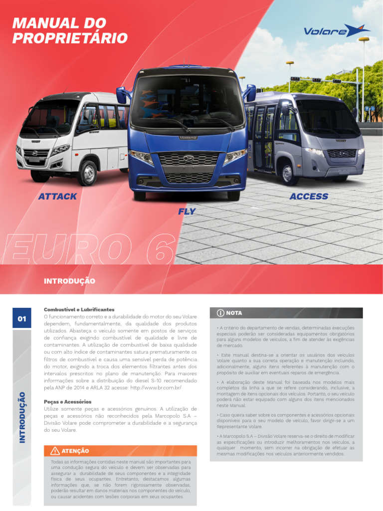 Manual Do Proprietario Linha Volare | PDF | Motores | Eixo