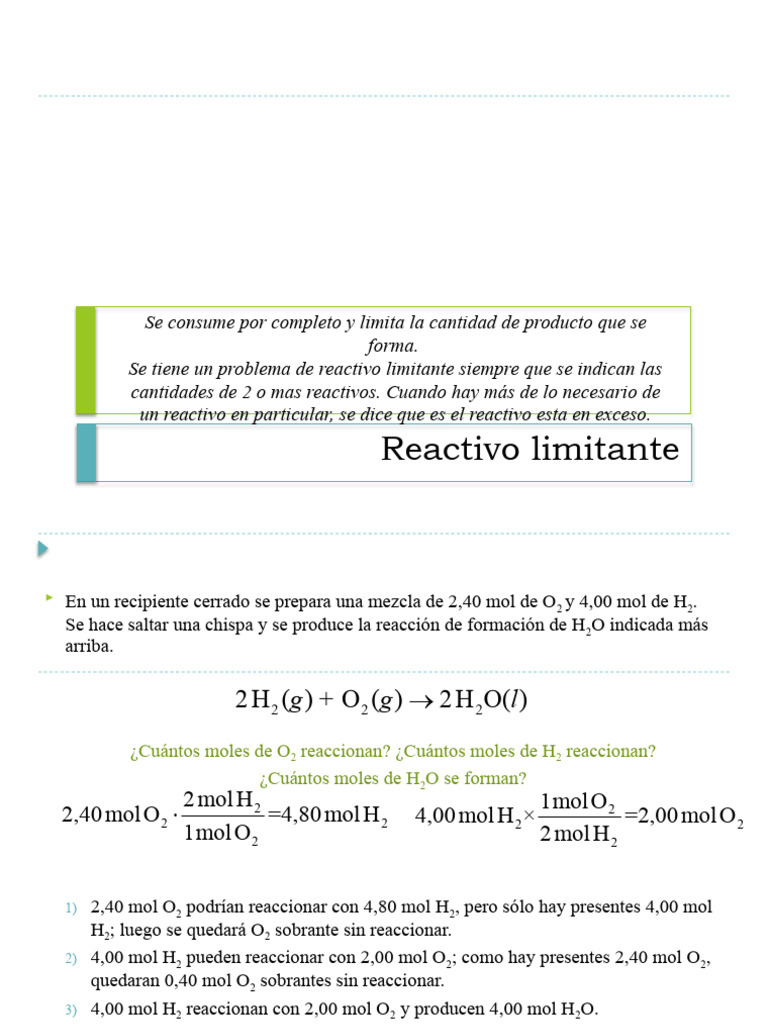 Reactivo Limitante y Rendimiento | PDF | Ácido clorhídrico | Urea