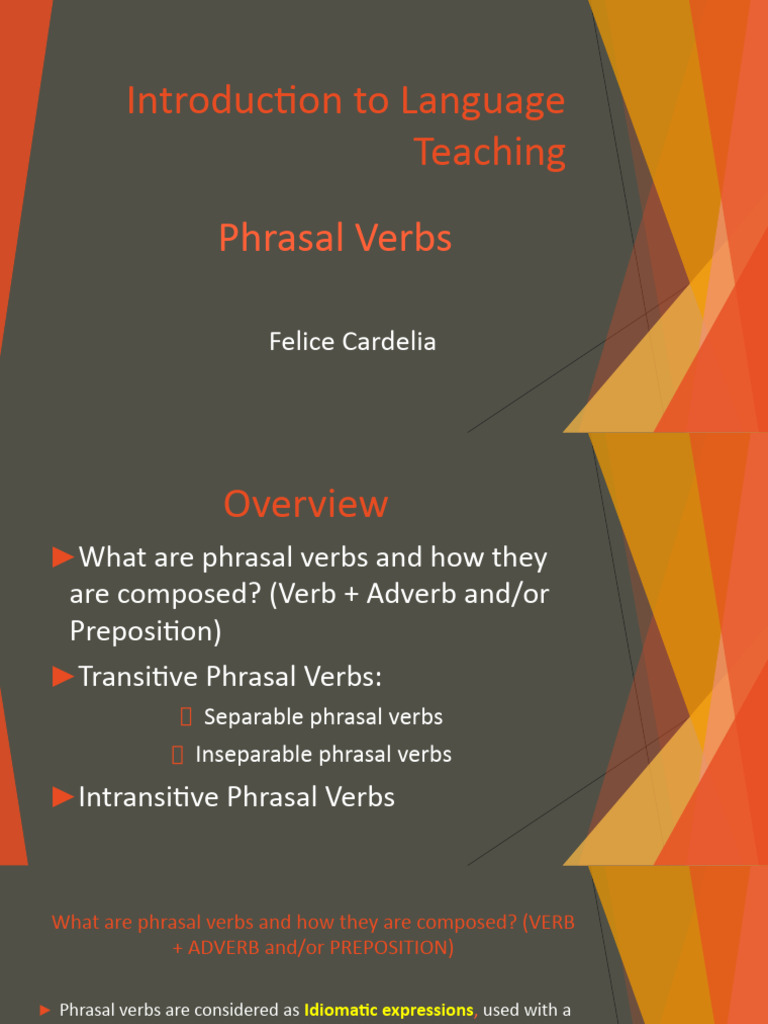 Phrasal Verbs Presentation | PDF | Verb | Adverb