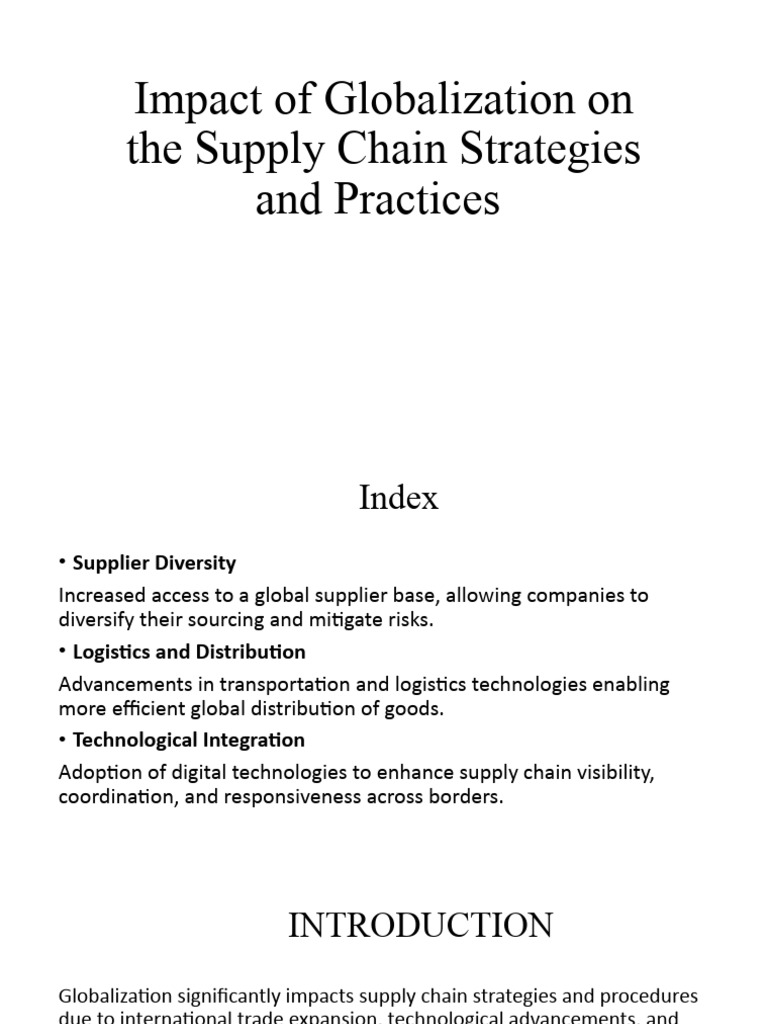 Impact of Globalization On The Supply Chain Strategies | PDF | Supply ...