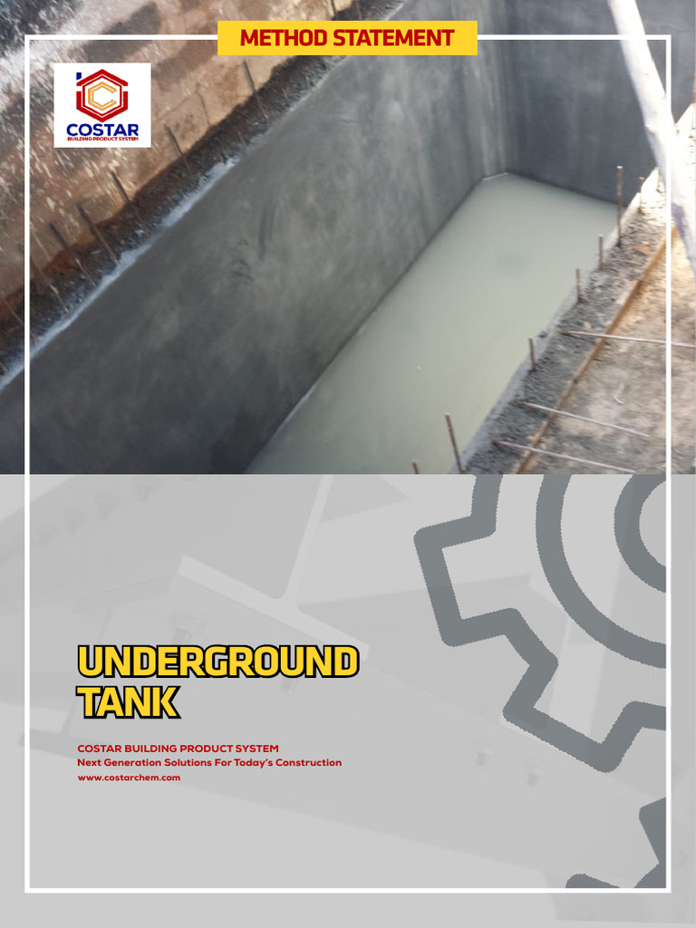 Underground Water Tank Method Statement | PDF | Concrete | Physical ...