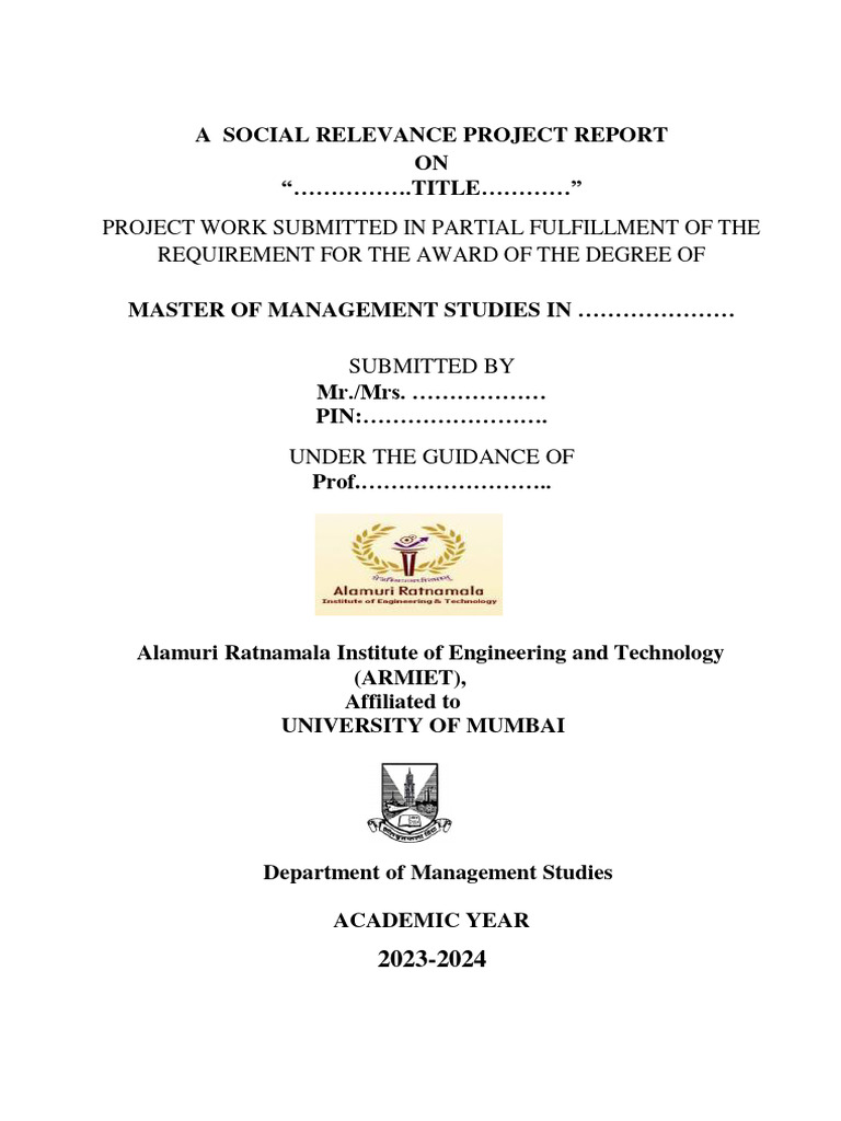 Sem Iv Social Relevance Project Report | PDF | Academic Degree | Science