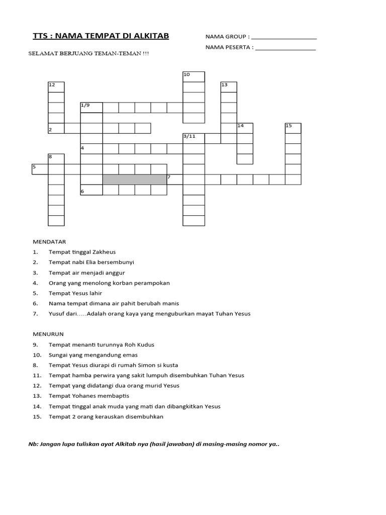 Kuis TTS Alkitab | PDF