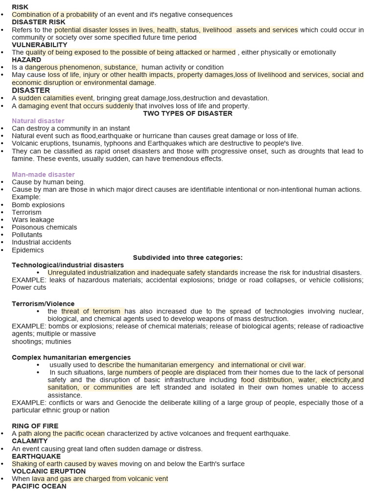 DRRR Notes | Download Free PDF | Hazards | Natural Disasters