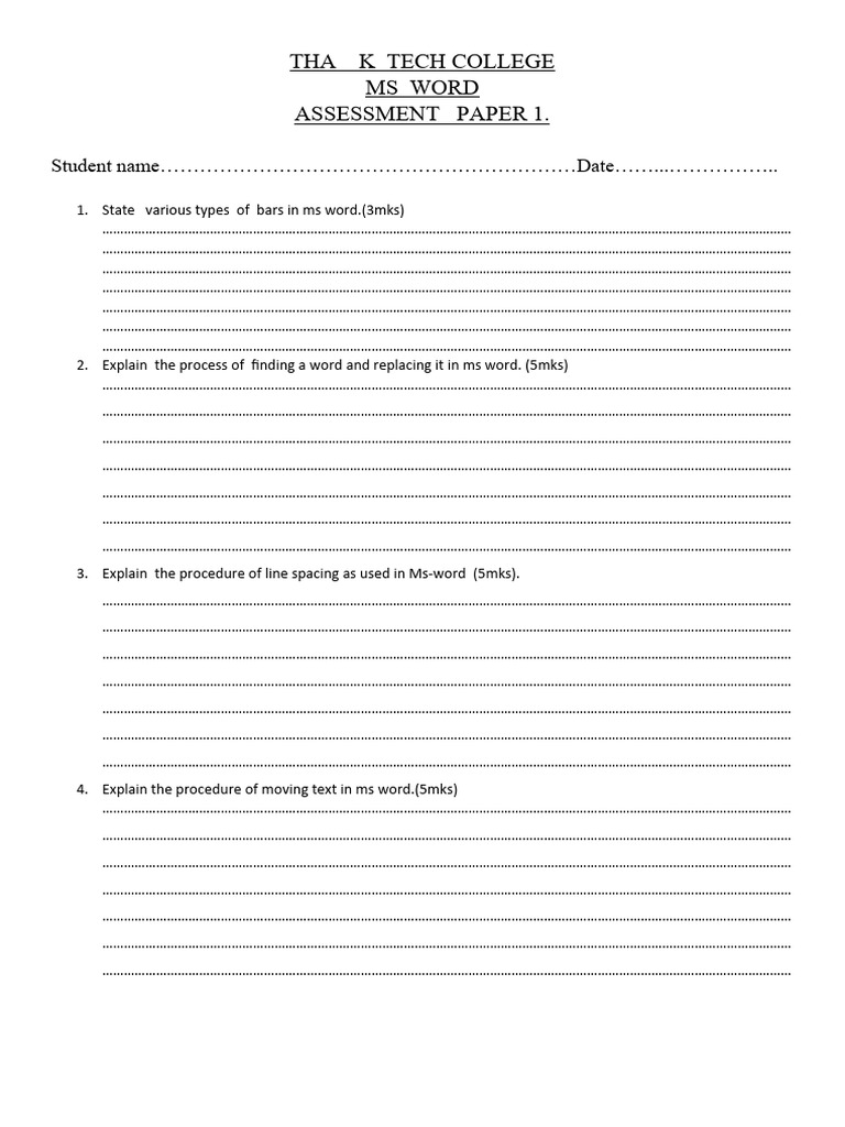 Tha K Tech College Ms Introduction | PDF