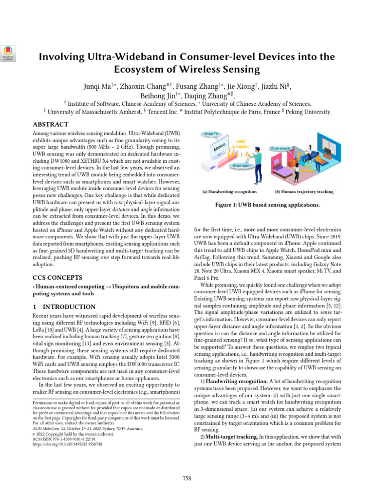 Involving Ultra-Wideband in Consumer-Level Devices Into The | PDF ...