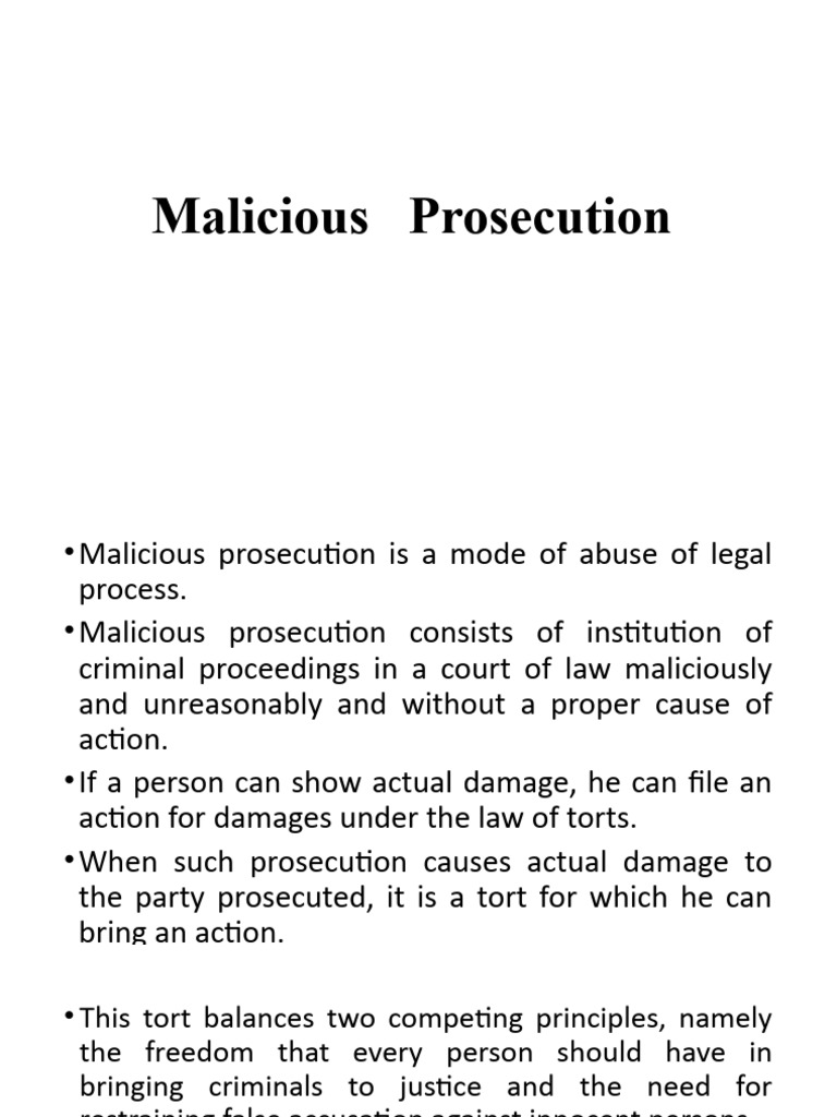 Understanding Malicious Prosecution | PDF | Prosecutor | Malicious ...