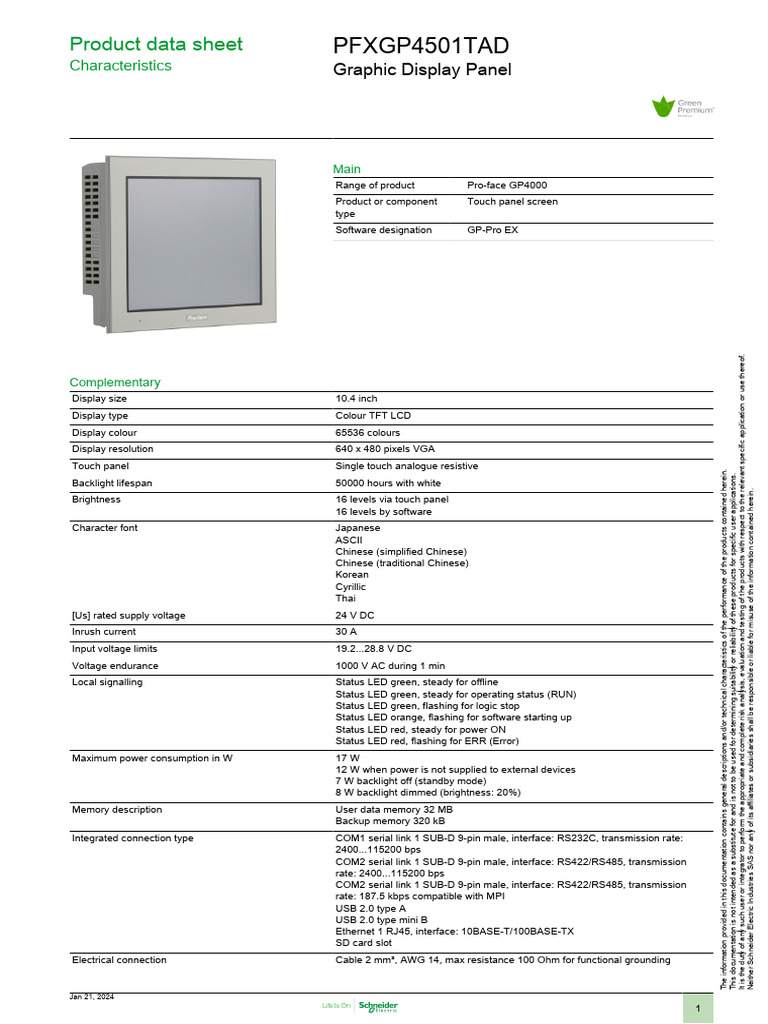 PFXGP4501TAD Document | PDF | Touchscreen | Liquid Crystal Display