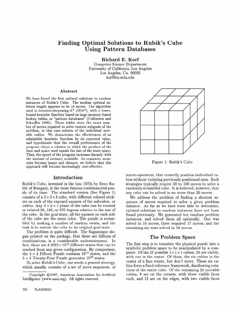 Optimal solutions - Richard Korf | PDF | Mathematical Optimization | Algorithms And Data Structures