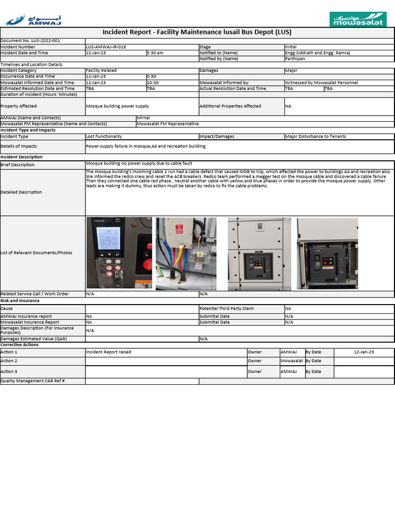 Power Supply Failure at Mosque | PDF