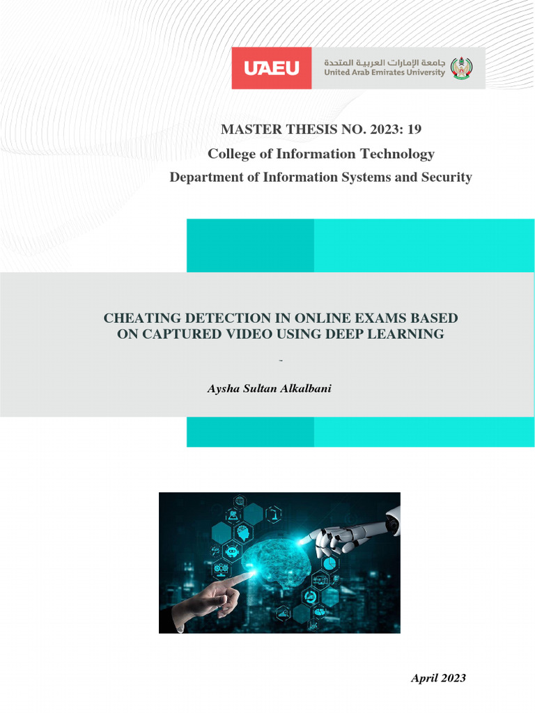 Cheating Detection In Online Exams Based On Captured Video Using Pdf Machine Learning