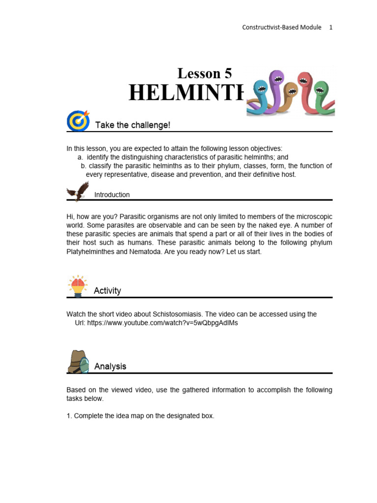Module 2 Lesson 5 Helminths | PDF | Parasitism | Medical Specialties