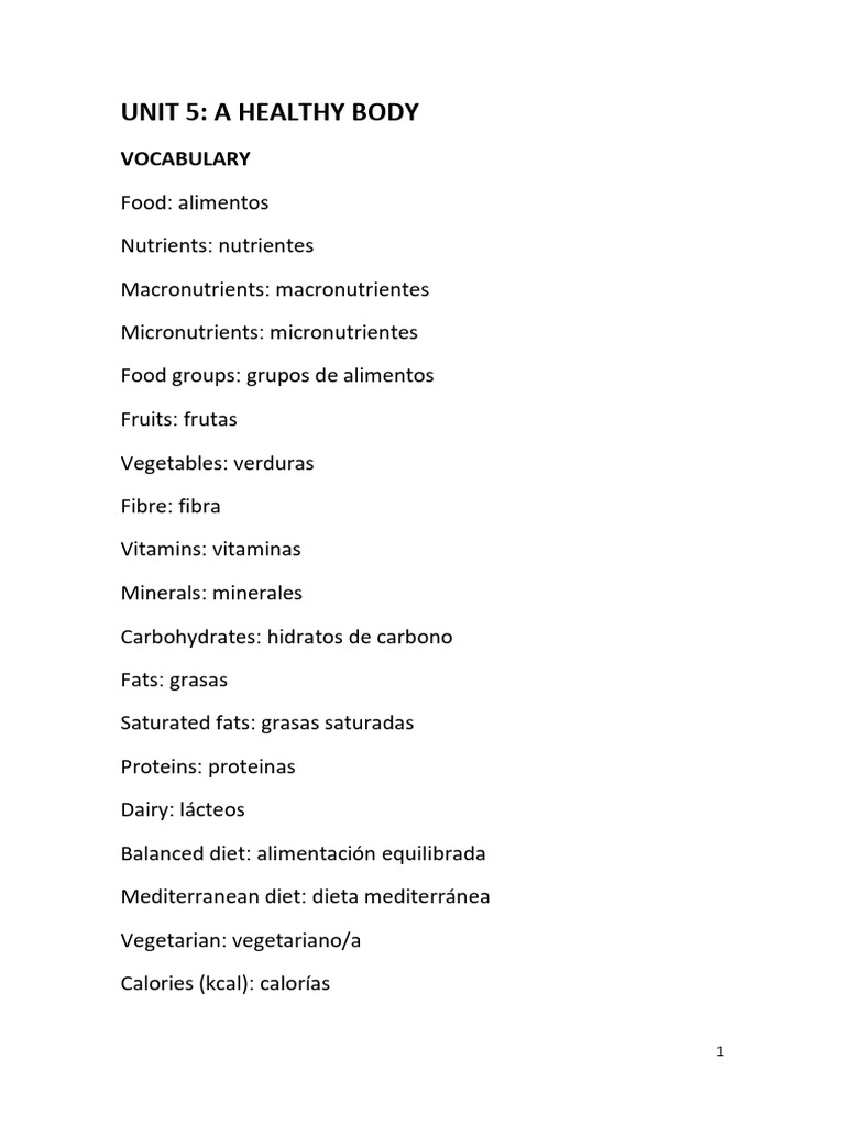 Vocabulary Unit 5 | PDF