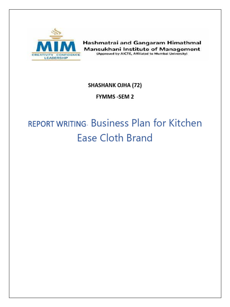 Kitchen Ease Report Writing | Download Free PDF | Textiles | Brand