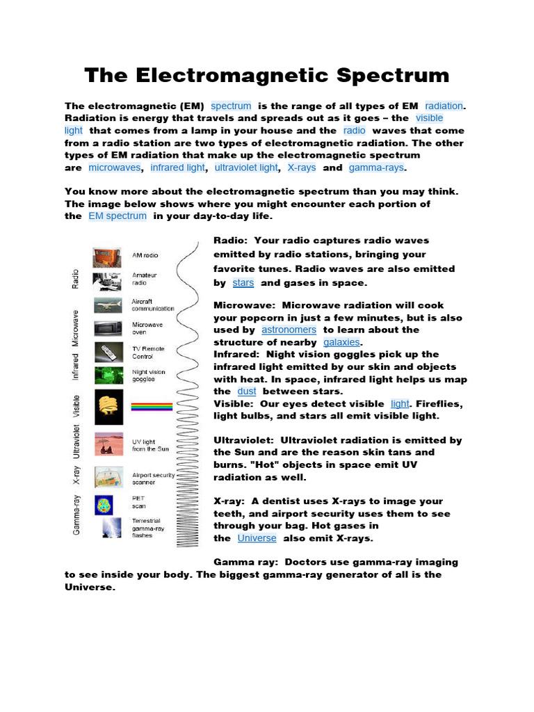 1 - Forms of Electromagnetic Waves and The em Spectrum | PDF ...