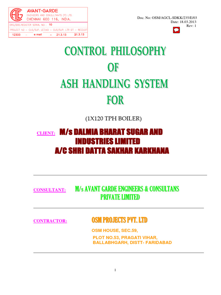 12 - Control Philosophy For ASH Handling Rev-02 | PDF | Valve | Air ...