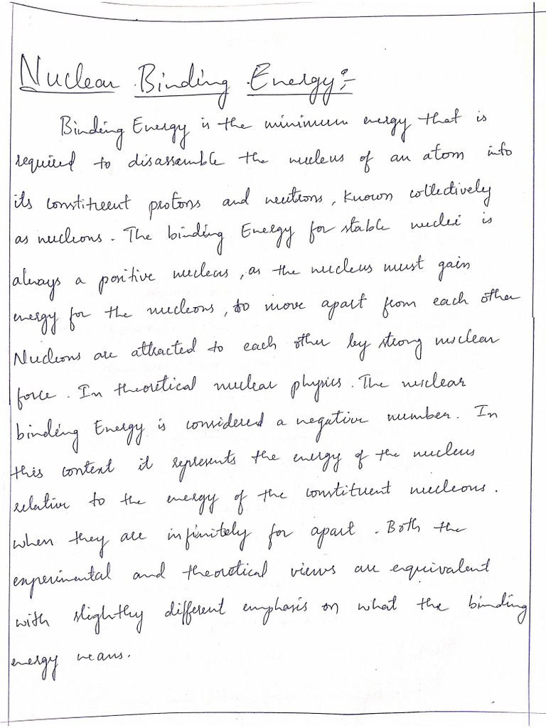 Binding Energy Activity | PDF