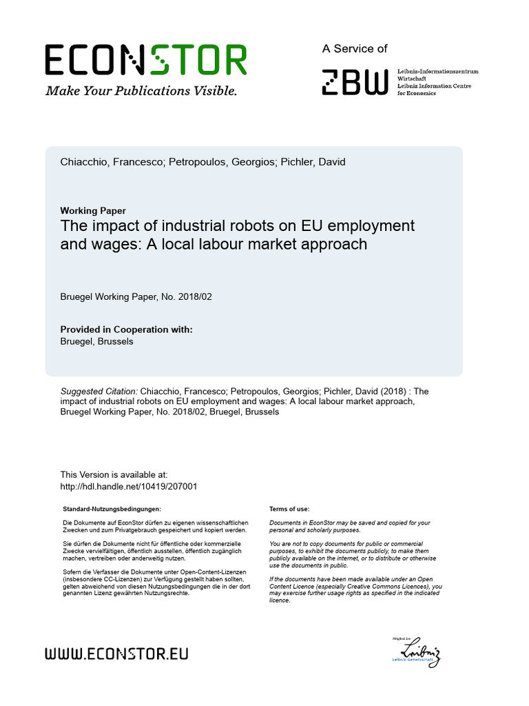 The Impact of Industrial Robots On EU Employment and Wages: A Local ...