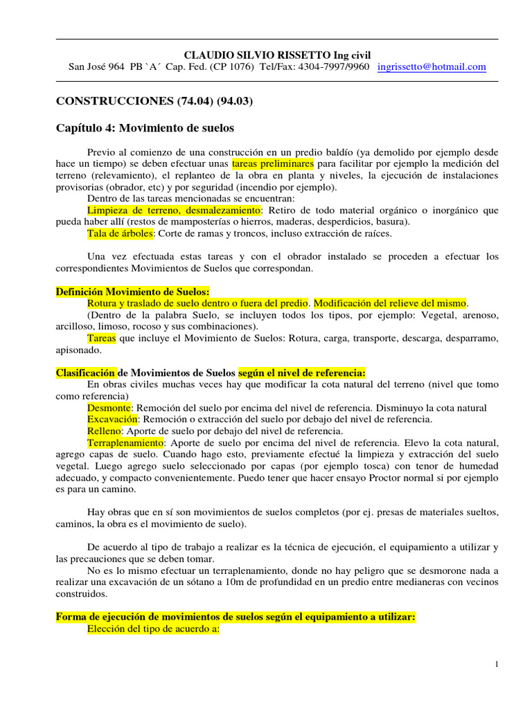 Cap 4 Mov de Suelos - 2 | PDF | Ingeniero civil