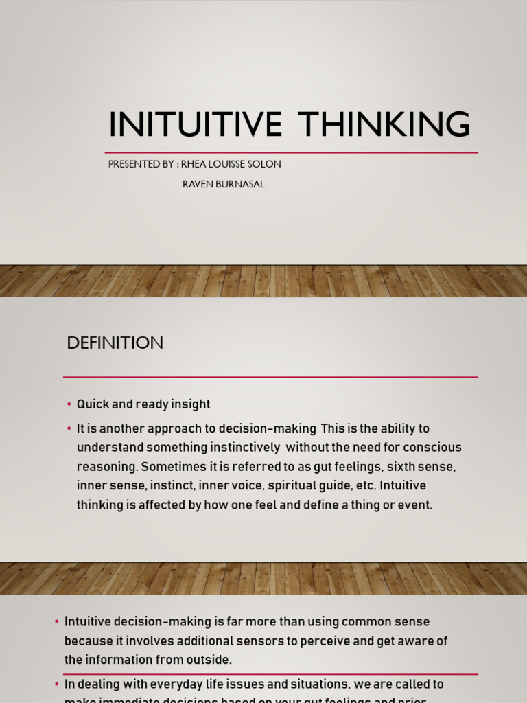 Intuitive Thinking | PDF