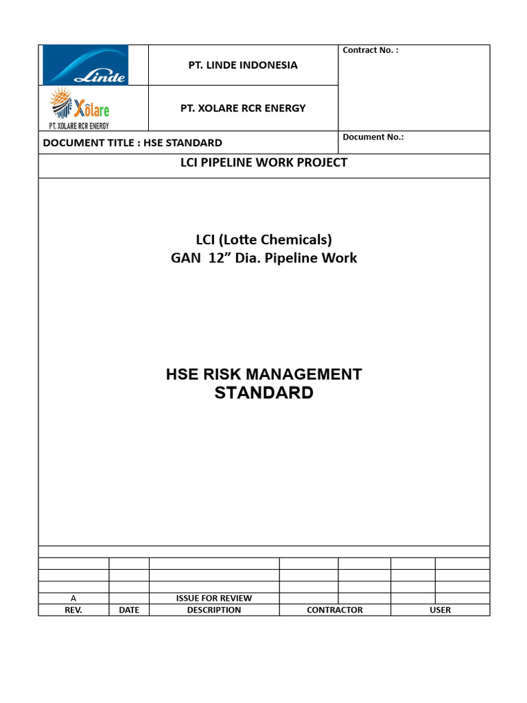 HSE Risk Management for Pipeline | PDF | Risk | Risk Management
