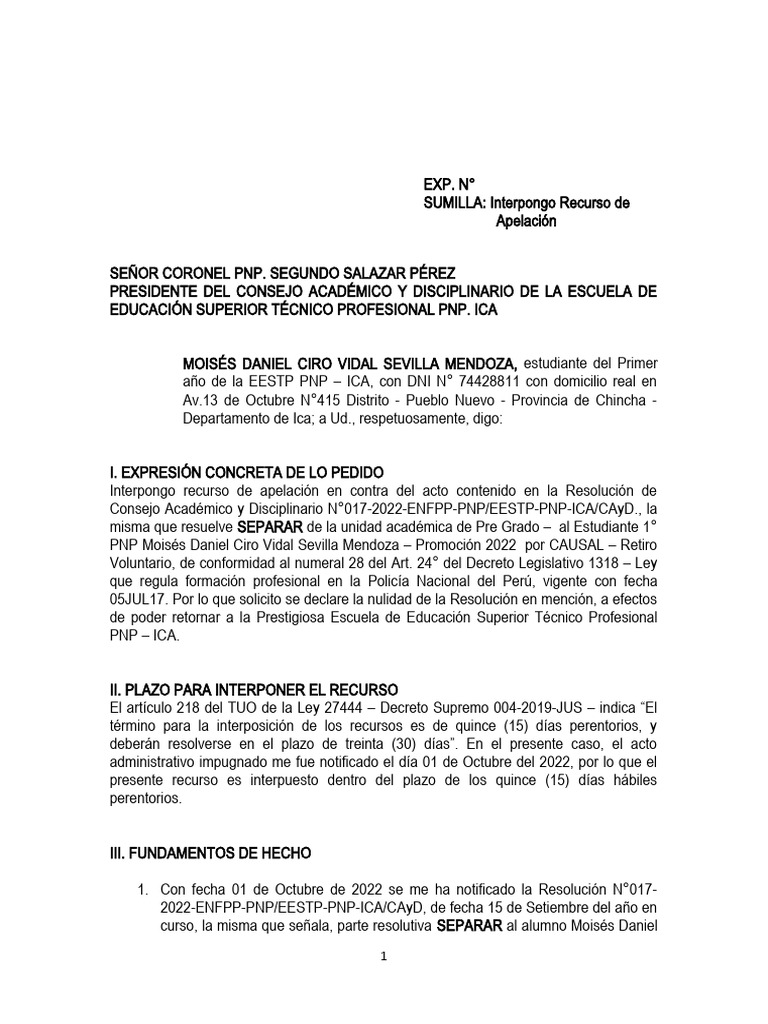 Documento PNP | PDF | Apelación | Gobierno