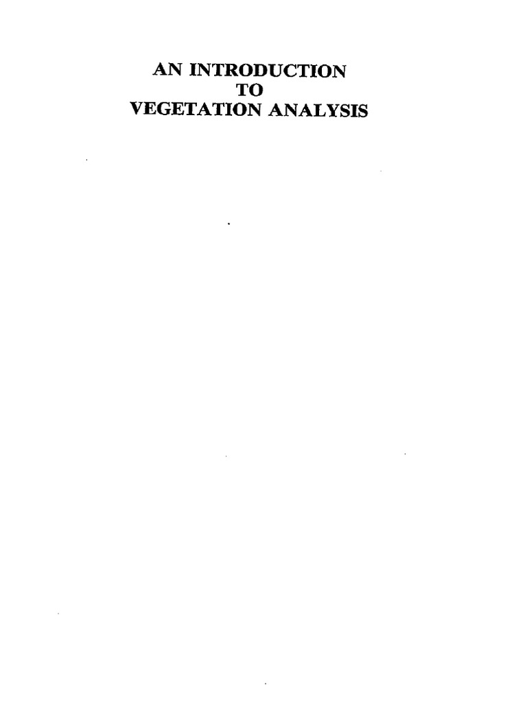 A Introduction Vegetation Analysis | PDF
