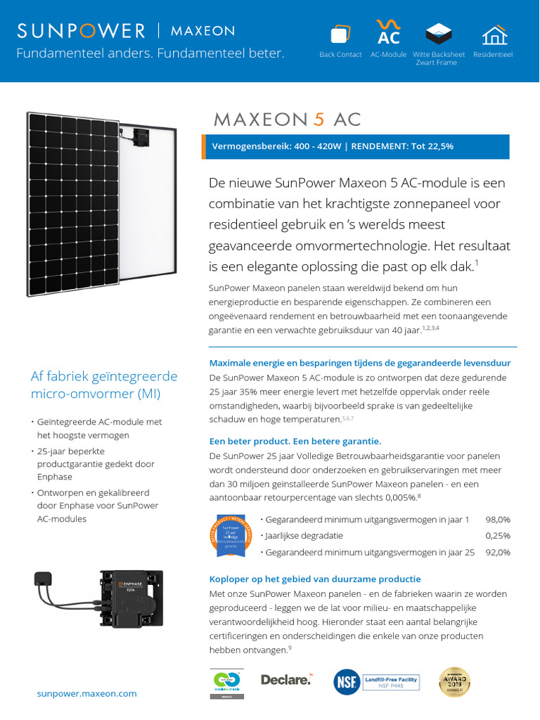Sunpower Maxeon 5a Ac | PDF