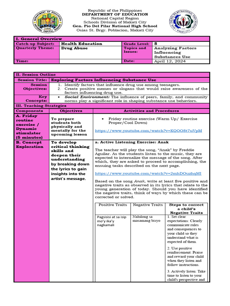 TG Grade 8 Drug Abuse-Analyzing Factors Influencing Substances Use ...