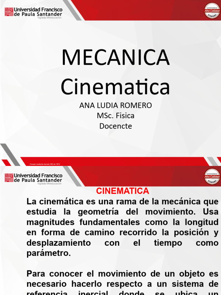 5_CINEMATICA | PDF | Aceleración | Velocidad