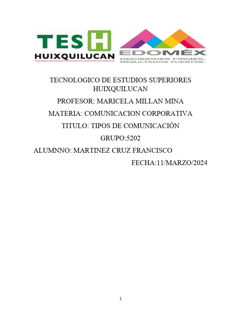 Tecnologico de Estudios Superiores Huixquilucan | PDF | Comunicación ...
