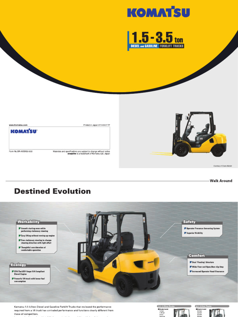 Komatsu Lift Trucks Spec E02bca | PDF | Business | Technology & Engineering