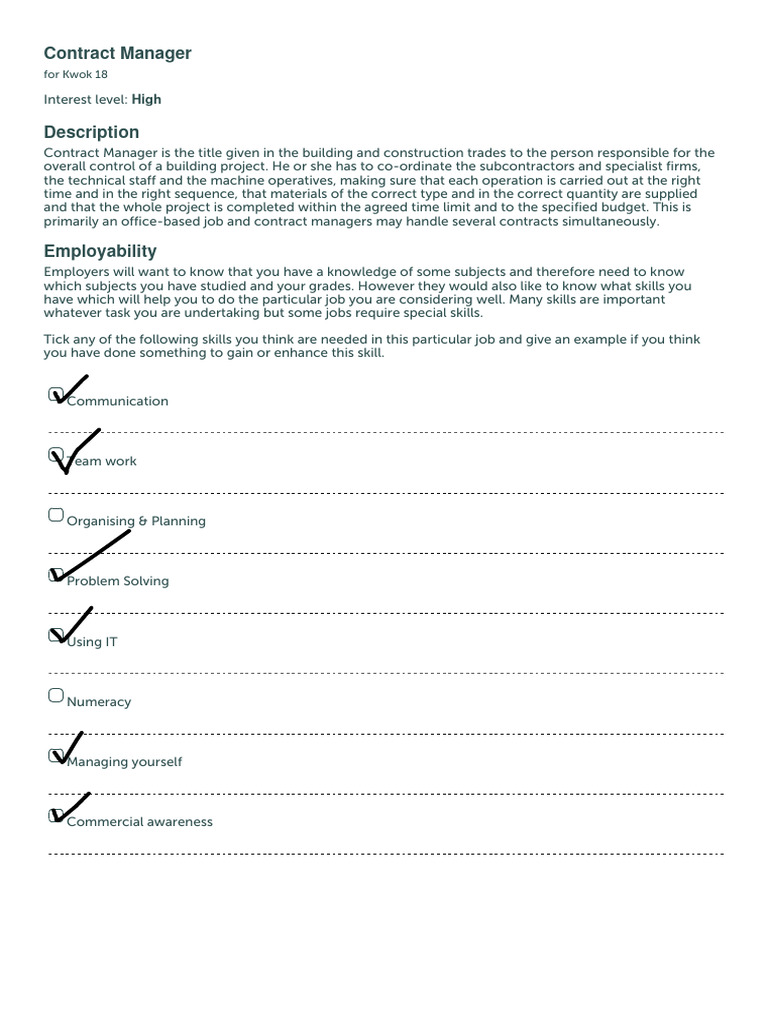 MyFirstChoices Worksheet - Kwok 18 - Contract Manager | PDF