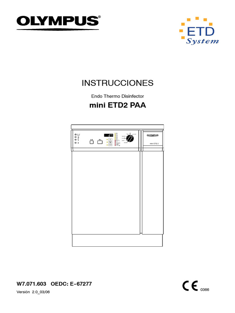 LAVADORA ENDOSCOPIOS olympus mini ETD2 PAA W7071 Mini ETD2 Plus PAA ...