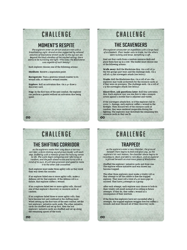 Blackstone Fortress - Homebrew Exploration Cards | PDF