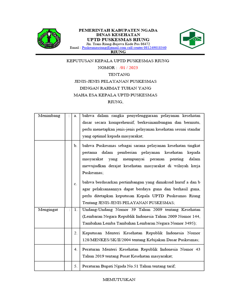 Layanan Puskesmas Riung | PDF | Pengembangan Diri | Sains & Matematika