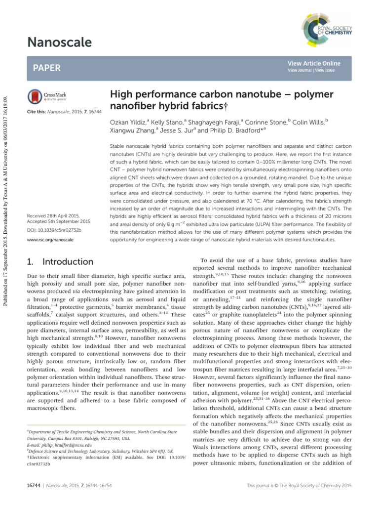 High Performance Carbon Nanotube - Polymer | Download Free PDF | Carbon ...