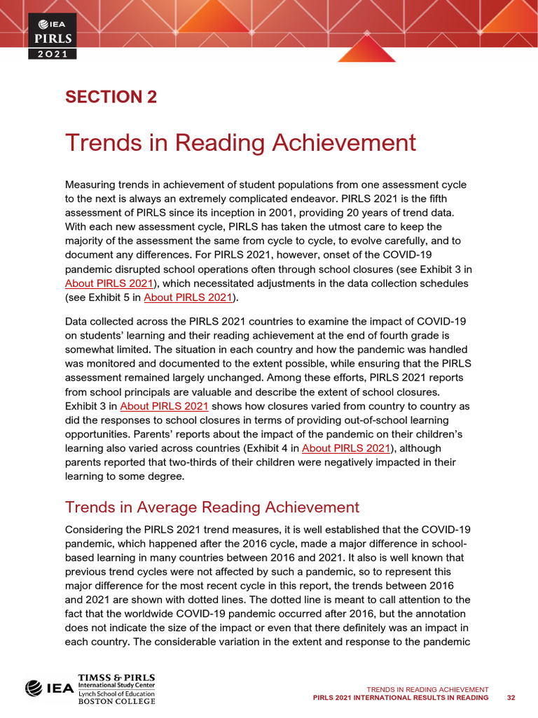 P21 - 2 Trends Reading Achievement | PDF