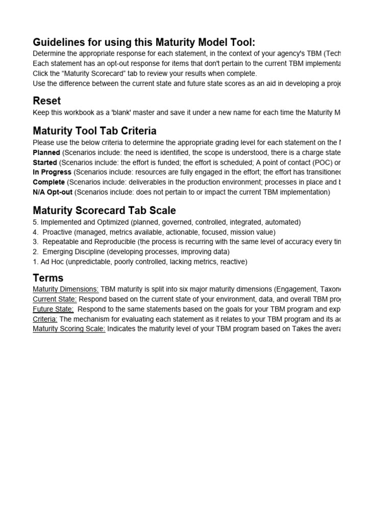 IT Spending Maturity Model Tool | PDF | Business