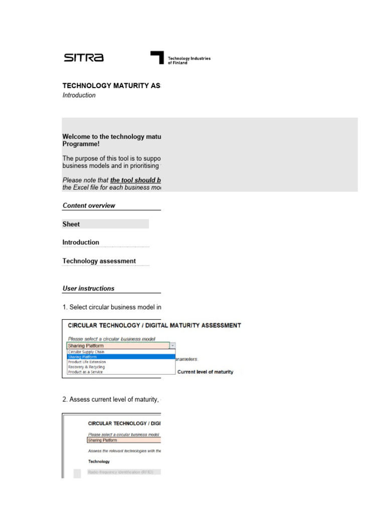 CE2018 - Technology Maturity Assessment - v1 0 | PDF | Business Model ...