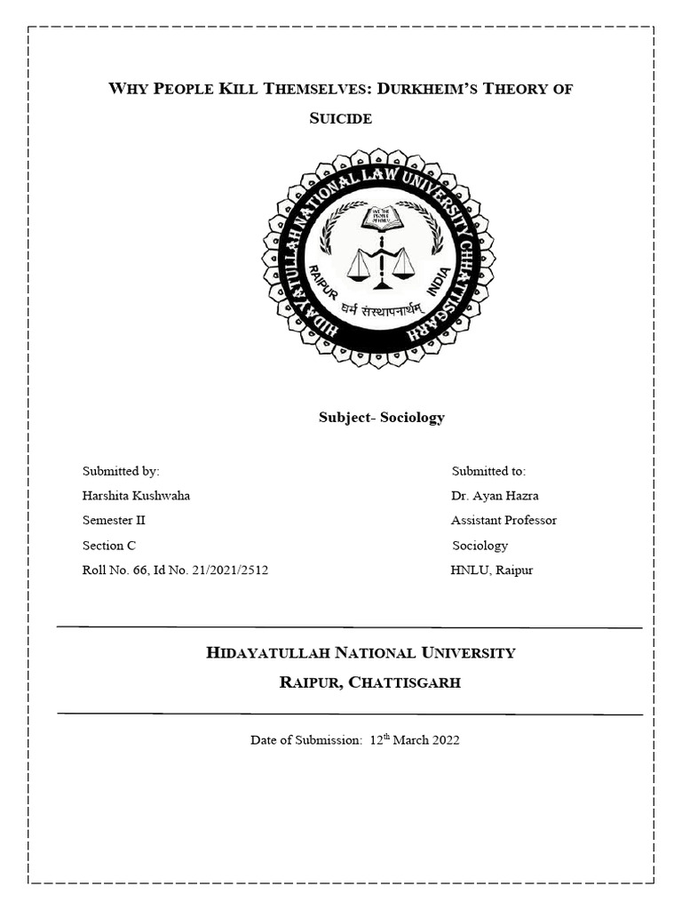 socio project | PDF | Émile Durkheim | Sociology