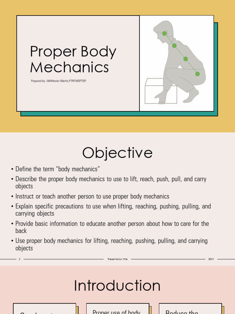 Proper Body Mechanics | Download Free PDF | Musculoskeletal System