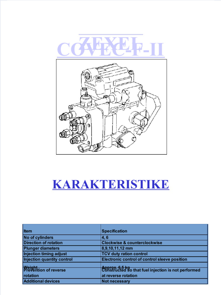 Zexel Covec-F-II Fuel Injection Guide | PDF | Space | Navigation
